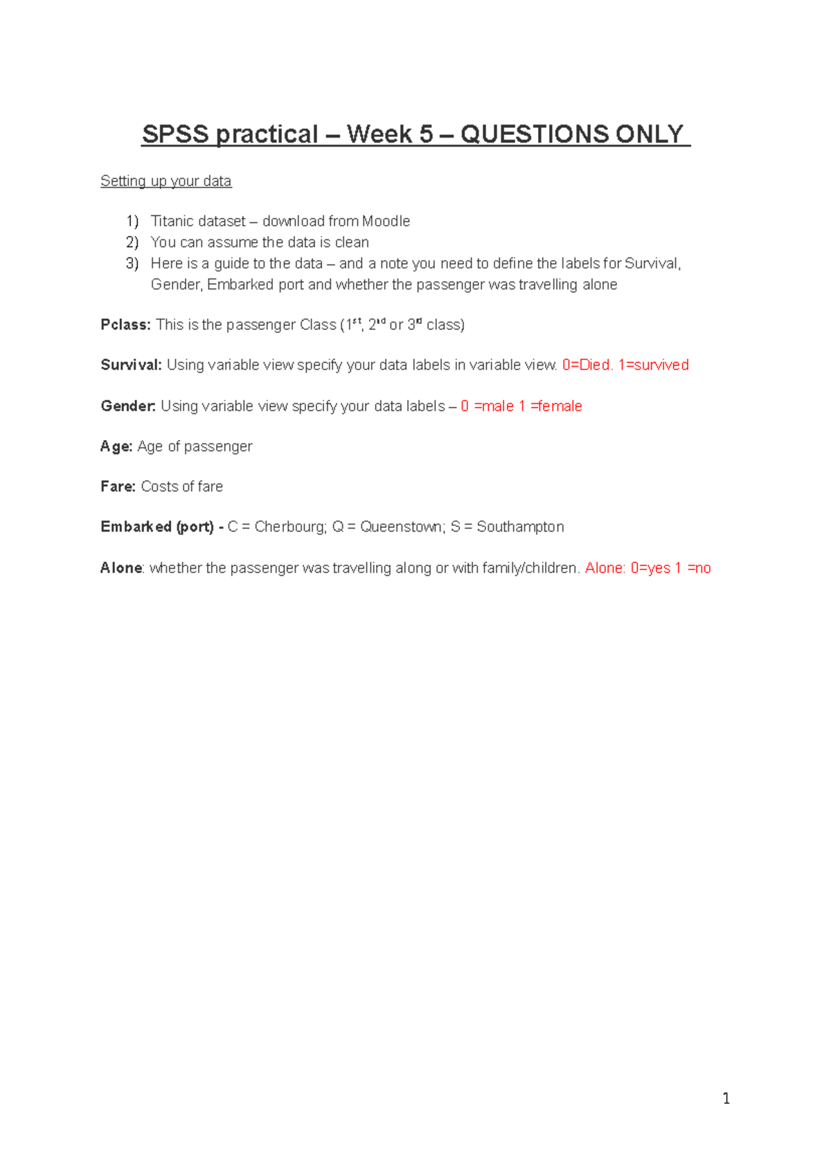 Week 5 worksheet (anova, chi, correlations) - SPSS practical – Week 5 ...