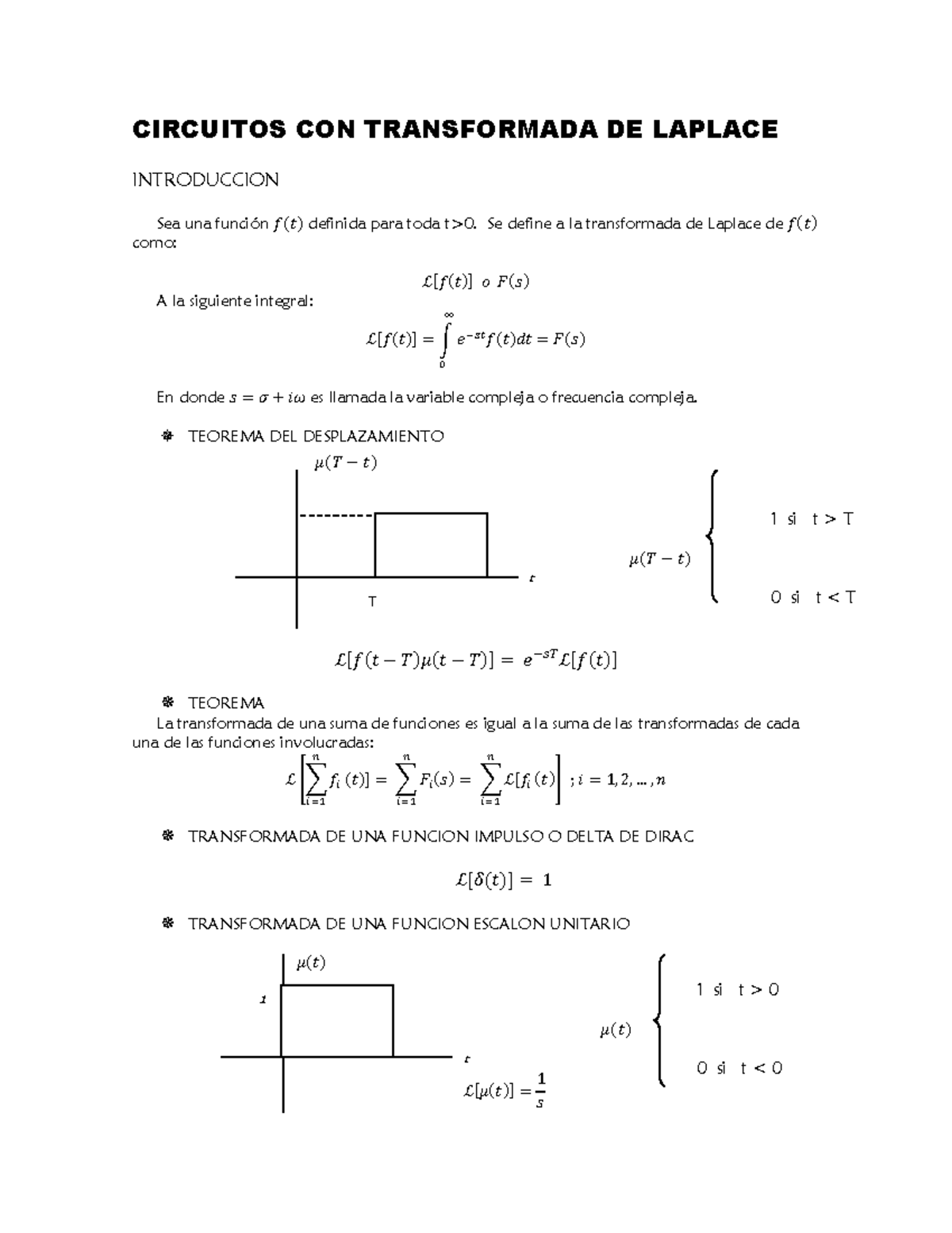 Circuitos CON Transformada DE Laplace - Warning: TT: undefined function: 32 CIRCUITOS CON - Studocu