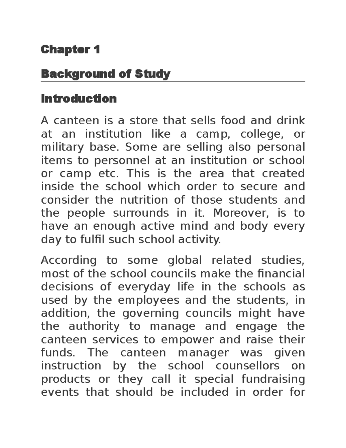 Background of Study - description - Chapter 1 Background of Study ...