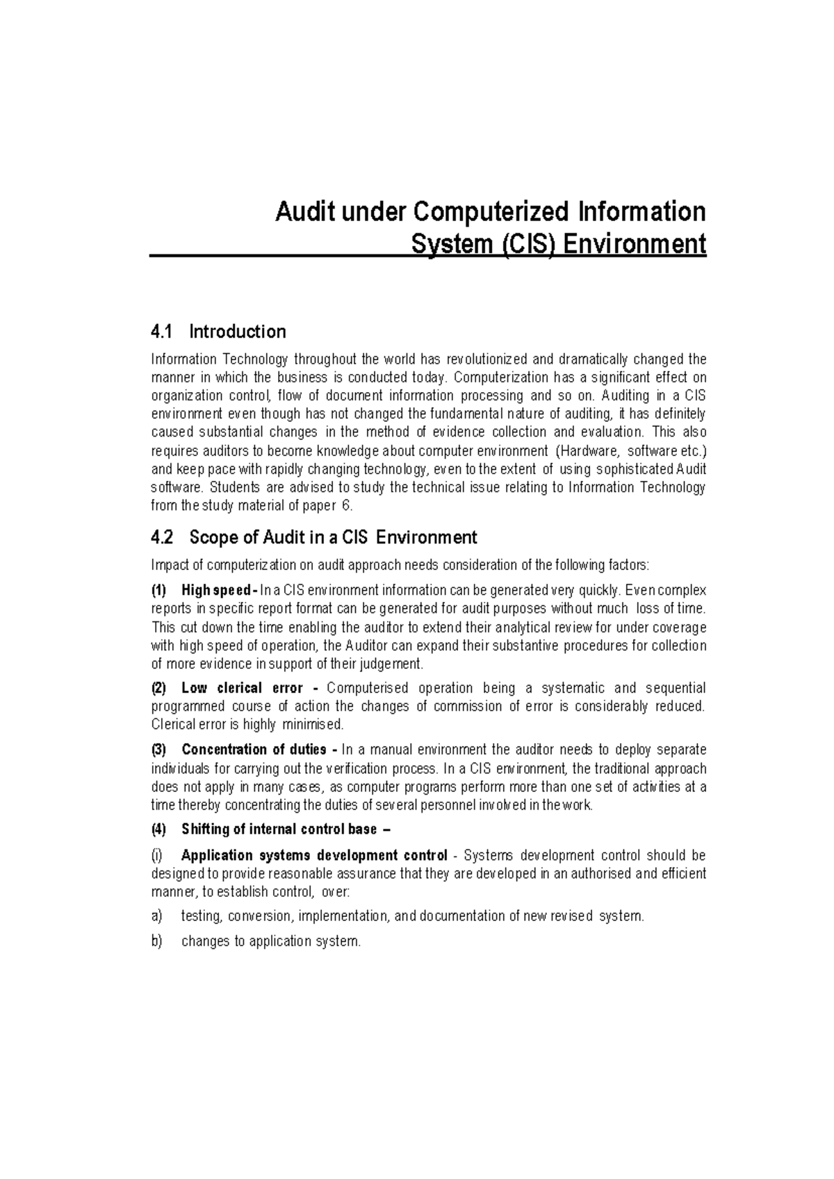 Overview Audit on Computerized Information System Environment - Audit under Computerized ...