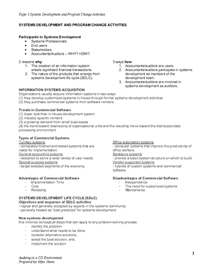 Topic 01 Auditing and Internal Control - Auditing in a CIS Environment 1 AUDITING AND INTERNAL ...