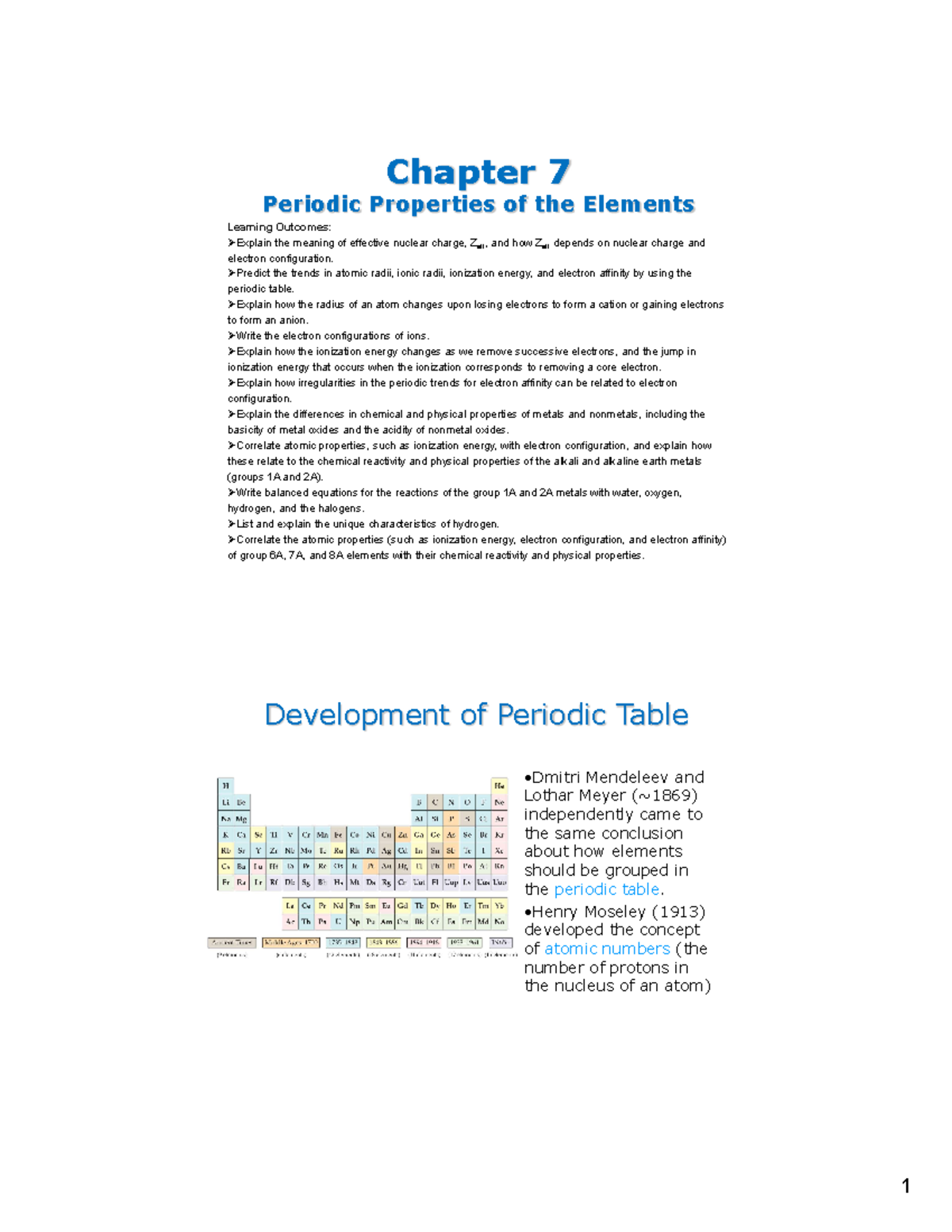 Chapter 7 - lecture notes and coursework material - Chapter 7 Periodic ...