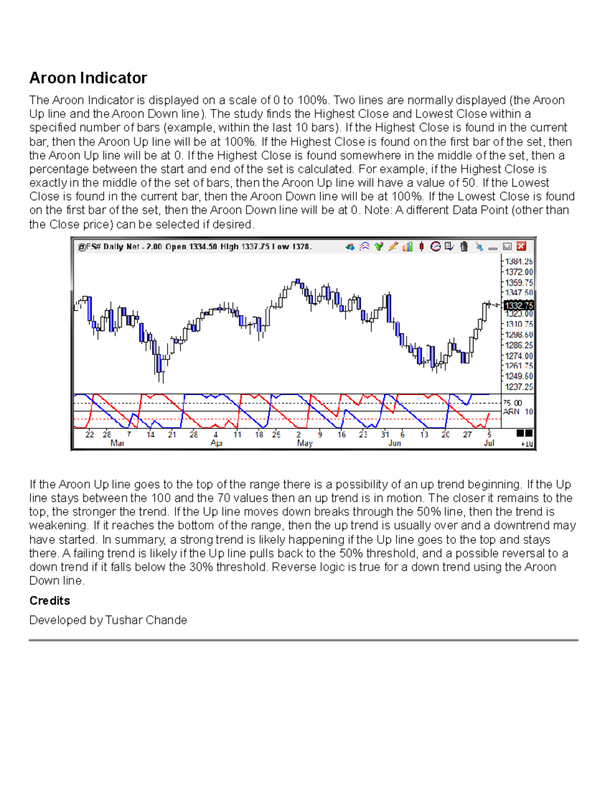 Studies-Aroon Indicator - Aroon Indicator The Aroon Indicator is ...