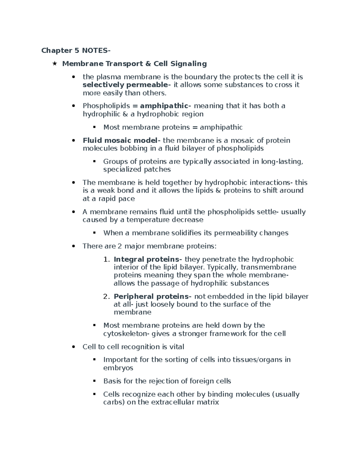 UNL LIFE 120 Chapter 5 Pre-Lecture and Lecture Notes - Chapter 5 NOTES ...