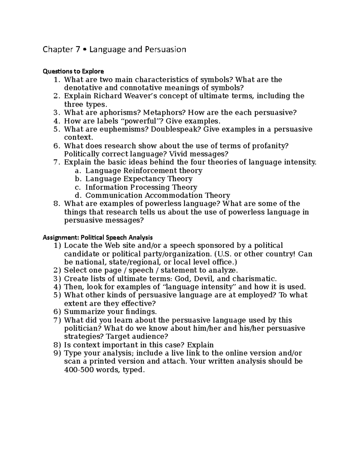 RQs GS 7 Language - study questions - Chapter 7 • Language and ...