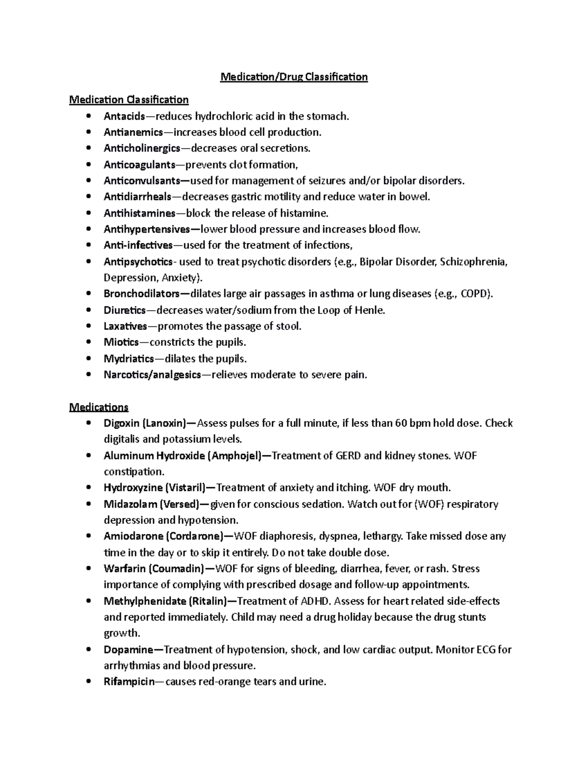 Medication revision for pre reg students - Transition to nursing ...