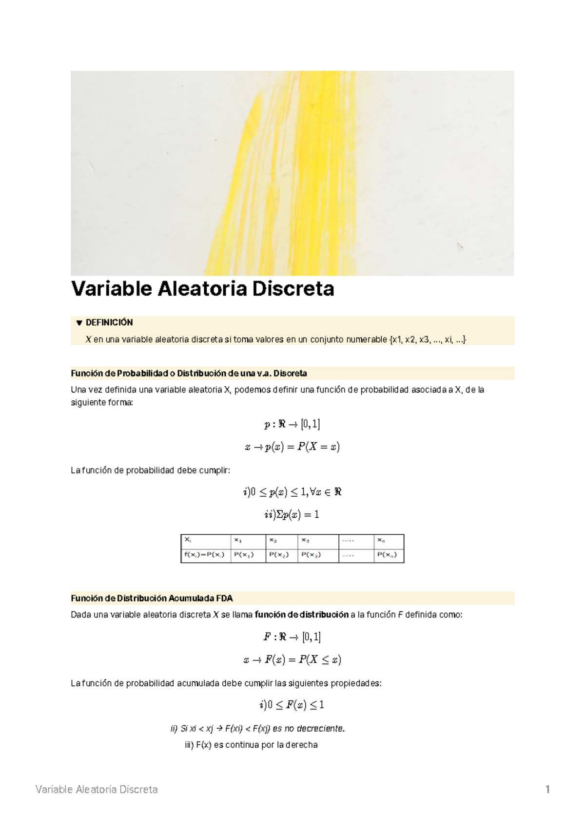 Variable Aleatoria Discreta - Estadística Y Probabilidades - UNI - Studocu