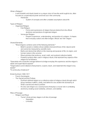 Final ANTH 205 - notes - Pick seven questions to answer. What are rites ...