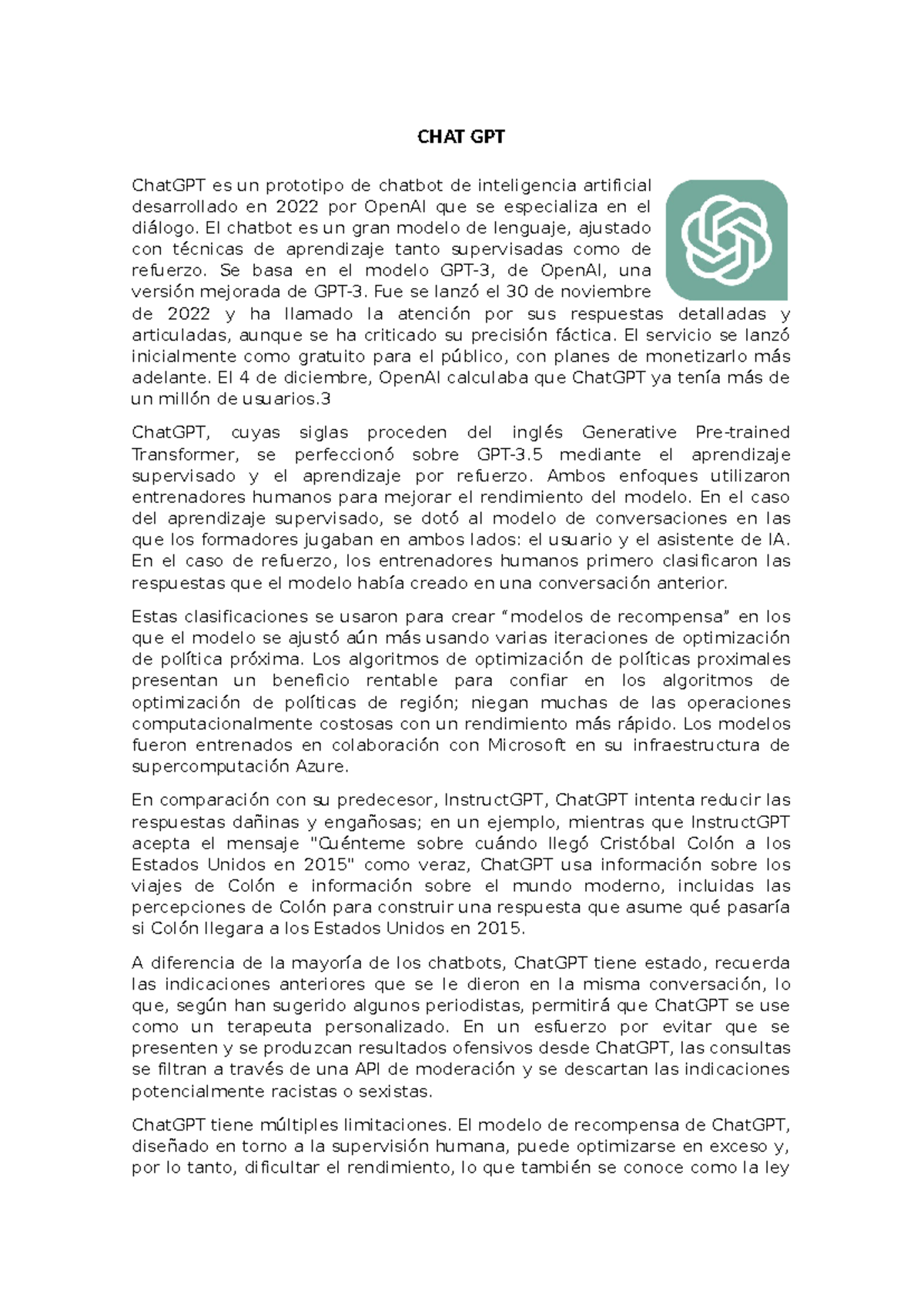 V9-CHAT GPT - goat - CHAT GPT ChatGPT es un prototipo de chatbot de ...