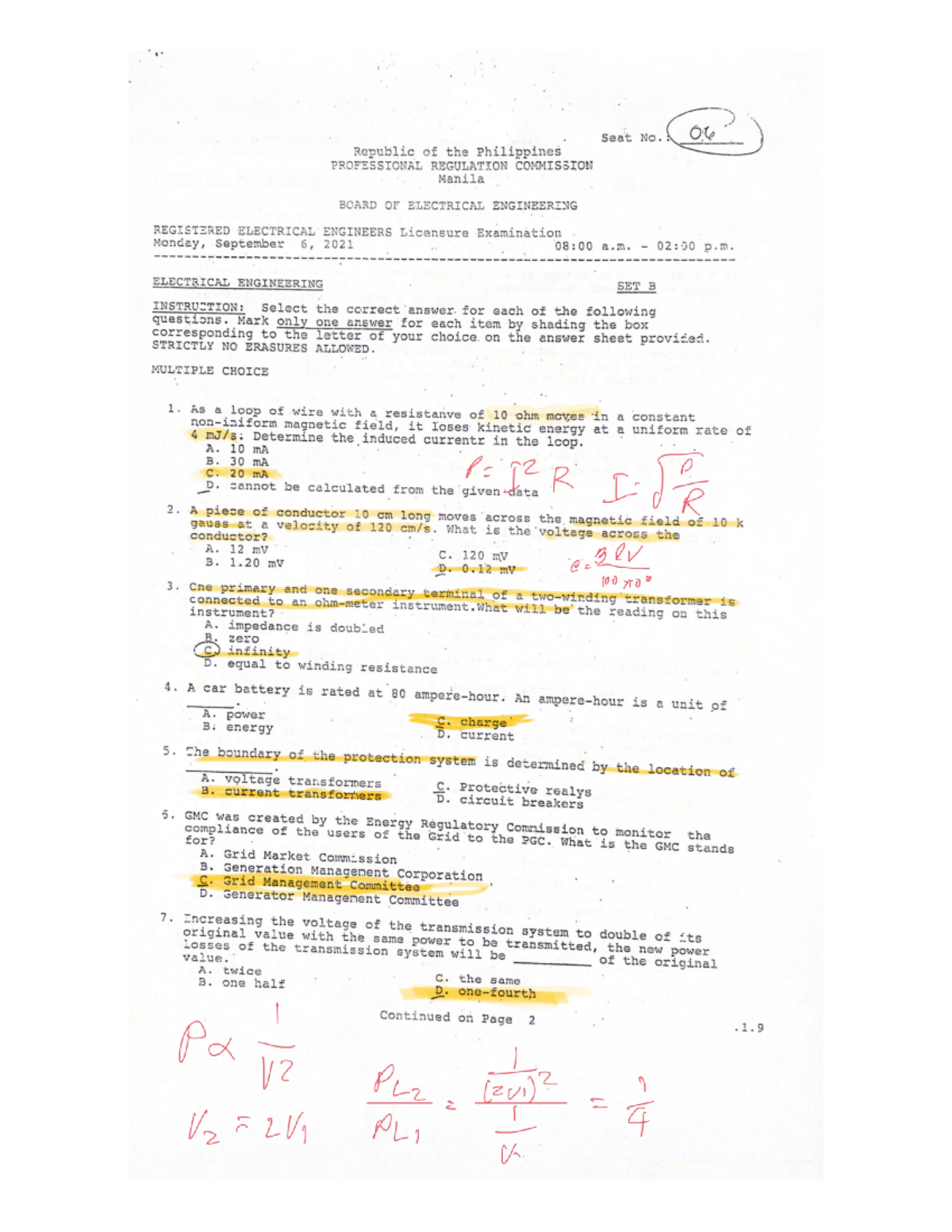 REE SEPT 2021 Electrical Engineering - Studocu