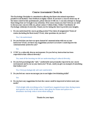 Study Skills Assessment - Completing the assessment is the first step ...