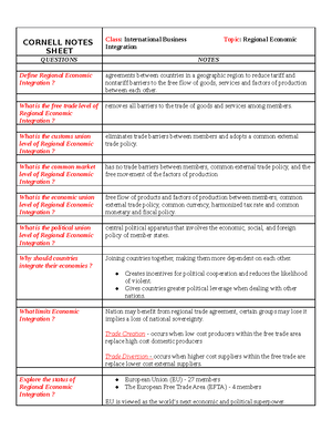 Chapter 6 - International Trade Theory - CORNELL NOTES SHEET Class ...