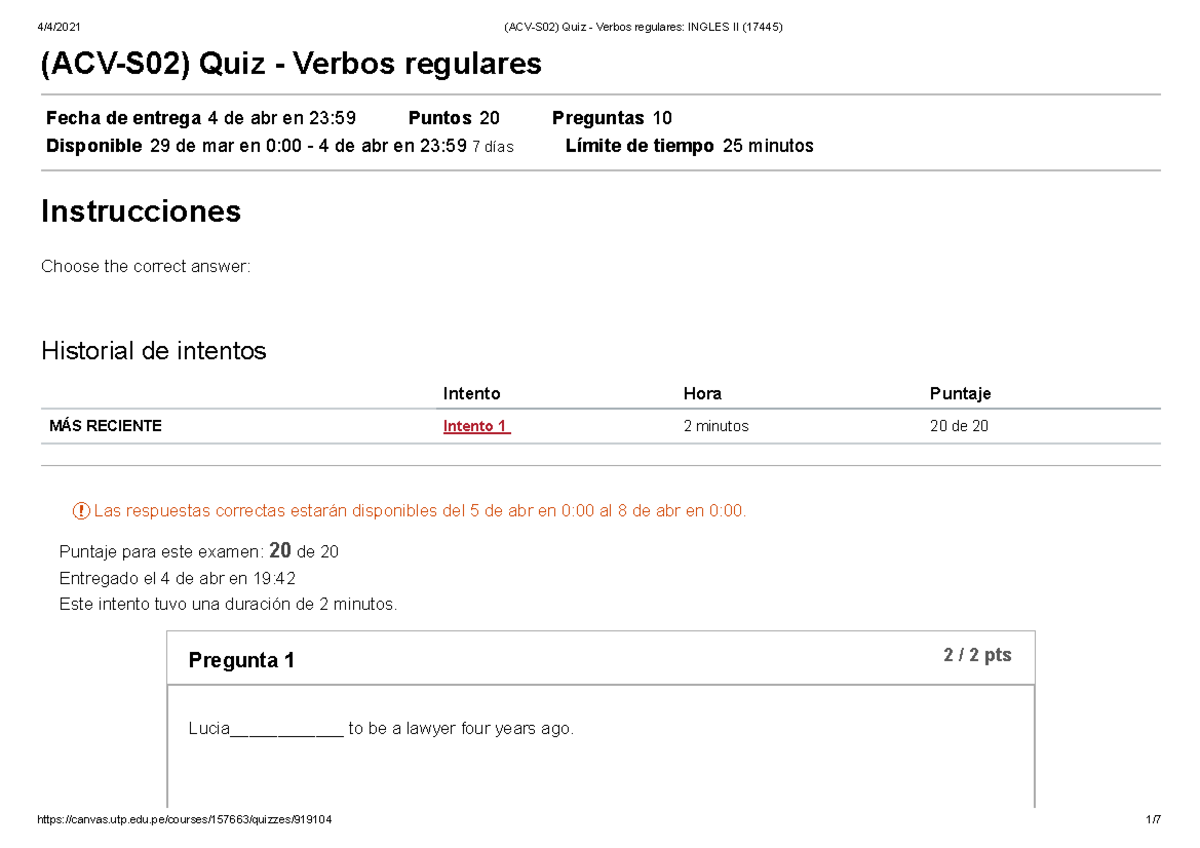 (ACV-S02) Quiz - Verbos regulares_ INGLES II (17445) - (ACV-S02) Quiz ...