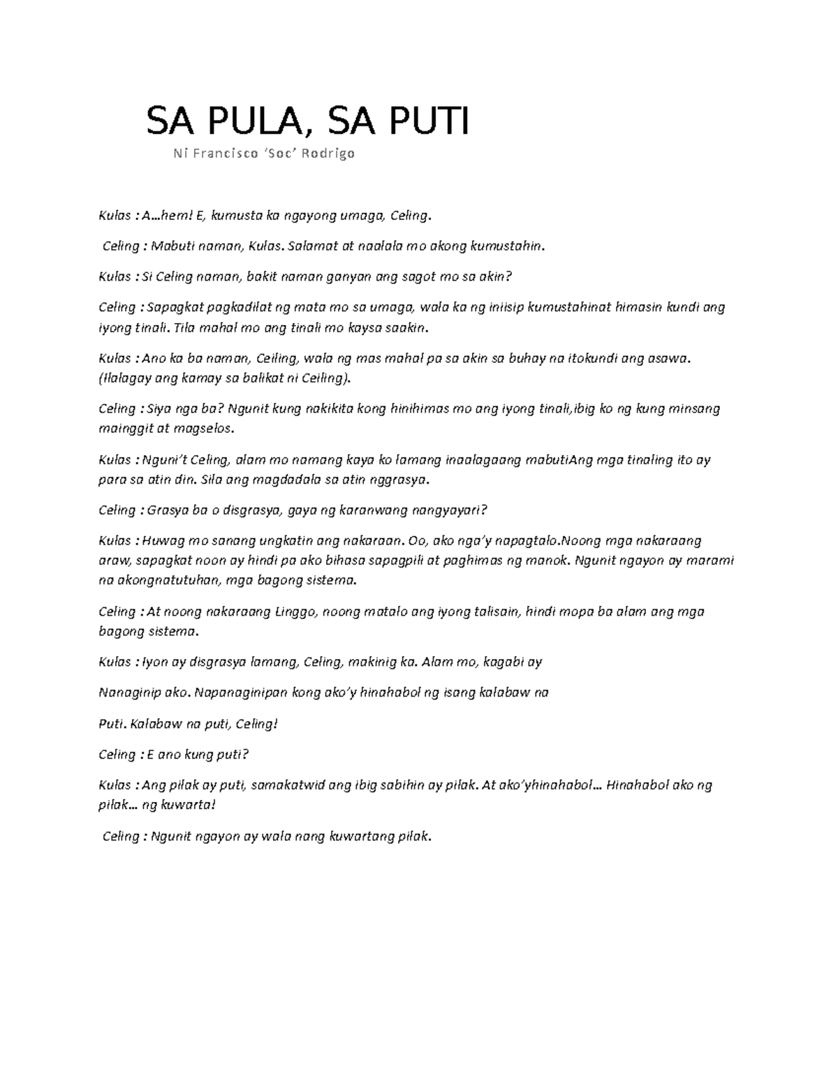 Document - Long - SA PULA, SA PUTI Ni Francisco ‘Soc’ Rodrigo Kulas : A ...