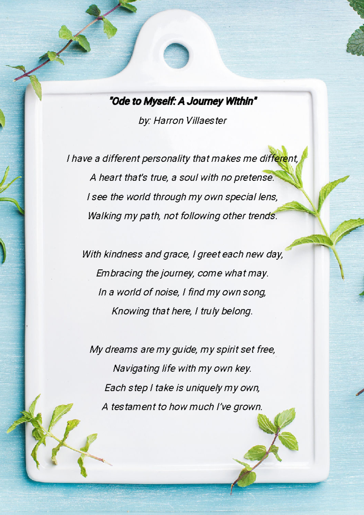 Villaester Harron Gecsel TMO - "Ode to Myself: A Journey Within" by ...