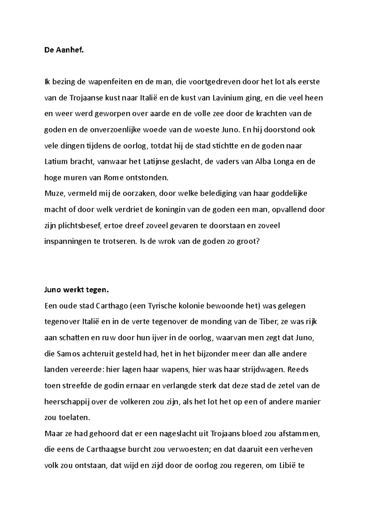 De Aanhef - JHGFD - De Aanhef. Ik bezing de wapenfeiten en de man, die ...