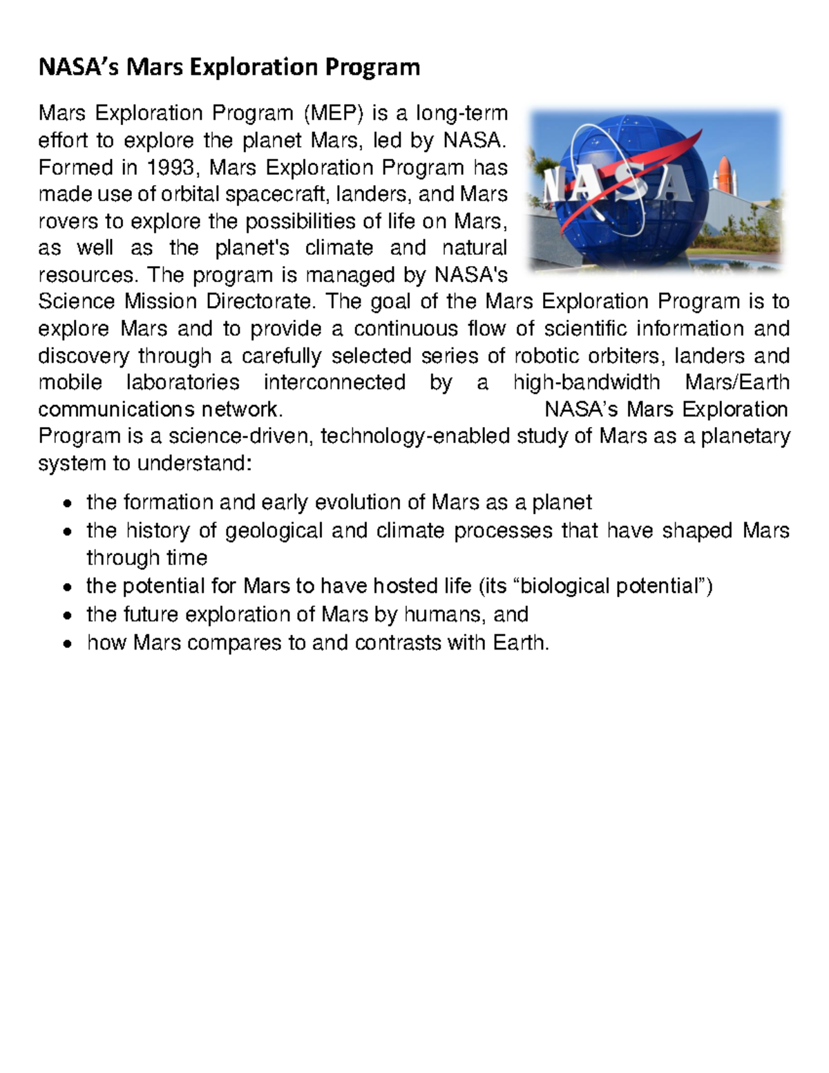 Rendezvous with mars-NASA's Mars exploration program - Mars Exploration ...