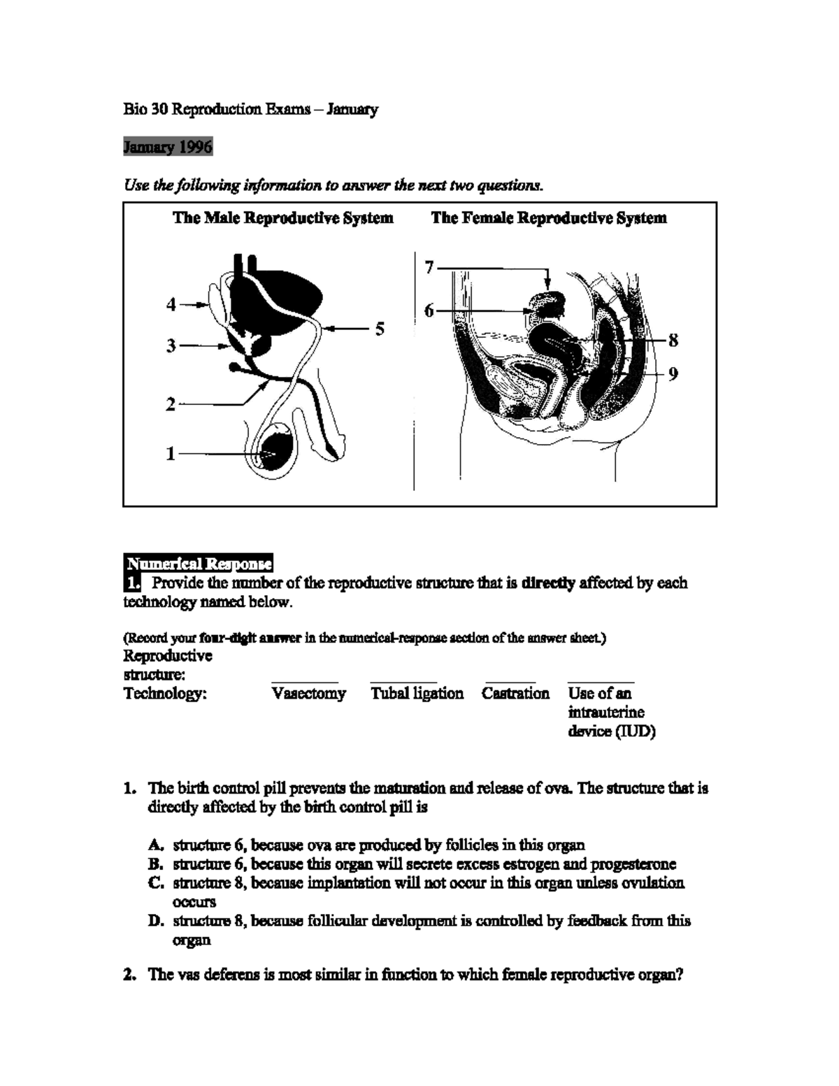 Bio - bio notes for reproductive system - Studocu