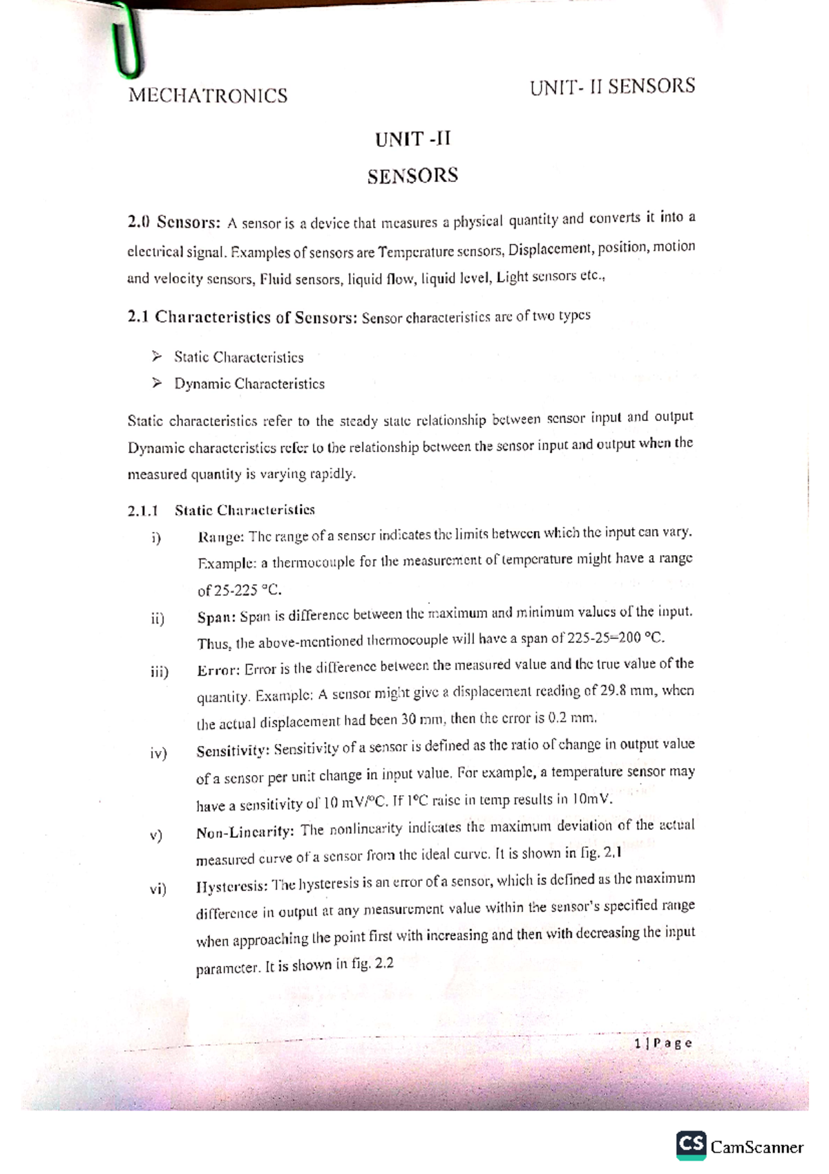 Unit-2(Sensors) - All information of sensors - computer science and ...