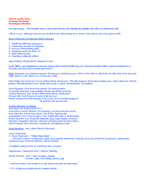 Unit 1 Lecture Notes Theory - General Psychology: Unit 1 Lecture Notes ...