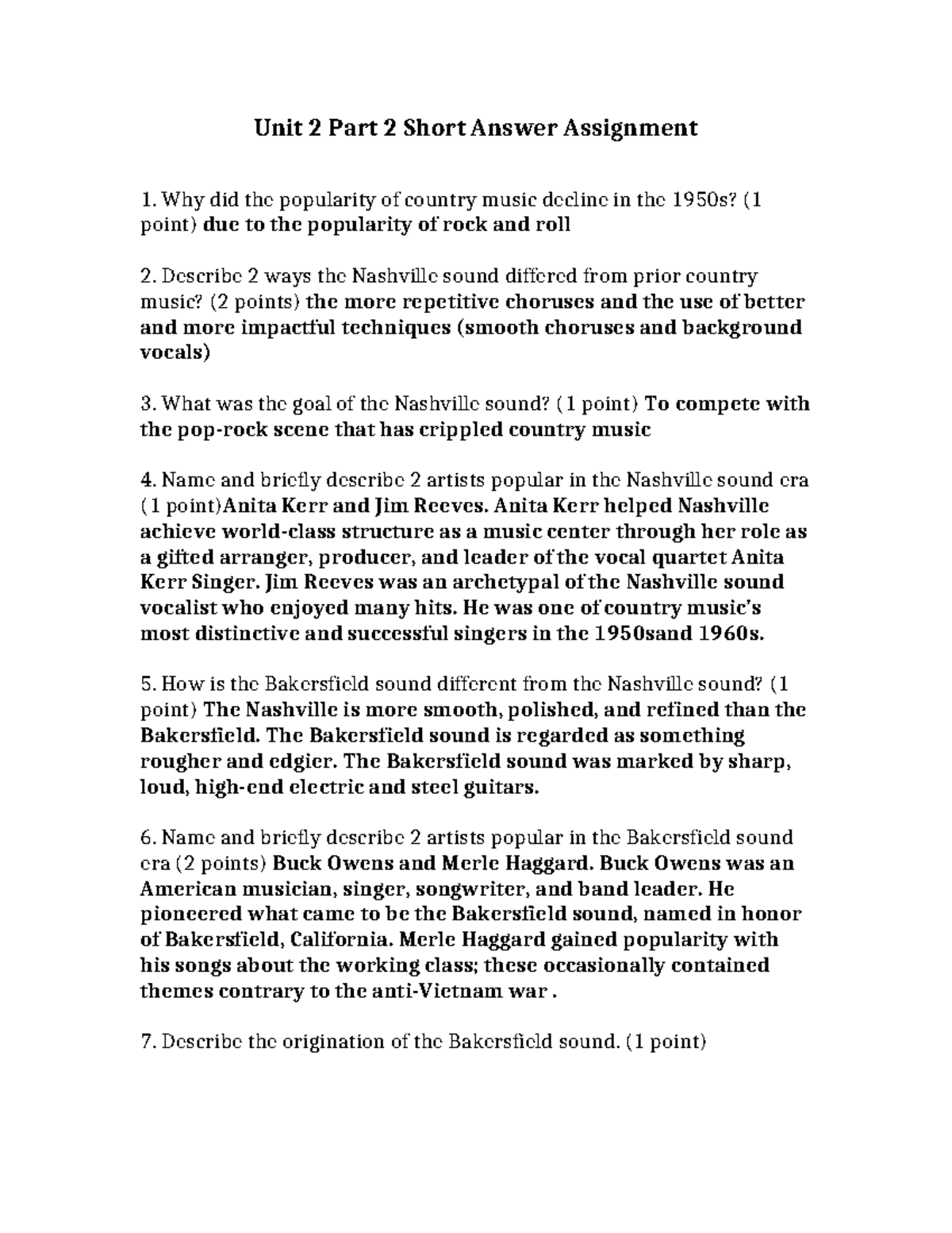 Unit 2 Part 2 Assignment - Unit 2 Part 2 Short Answer Assignment 1. Why did the popularity of ...