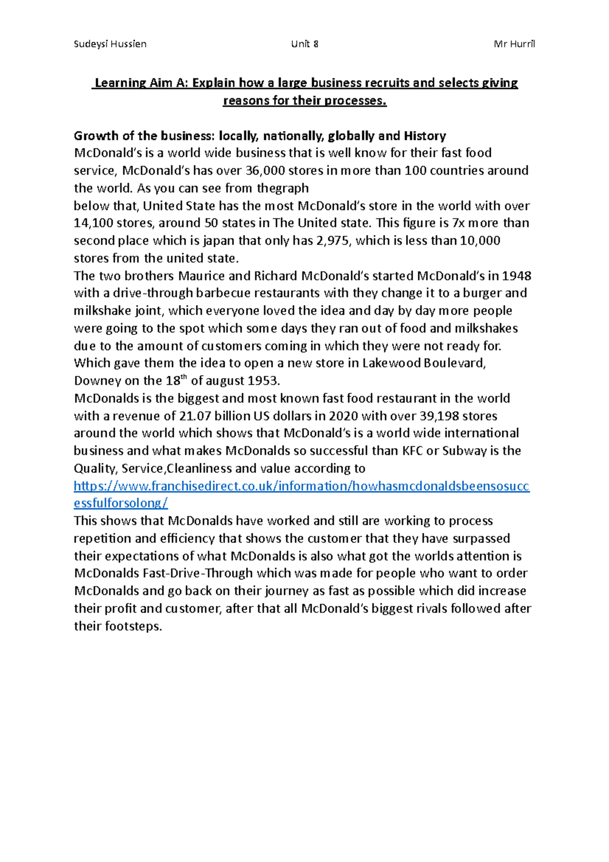 Unit 8 coursework assignment pass task p1, p2, p3, - Learning Aim A ...