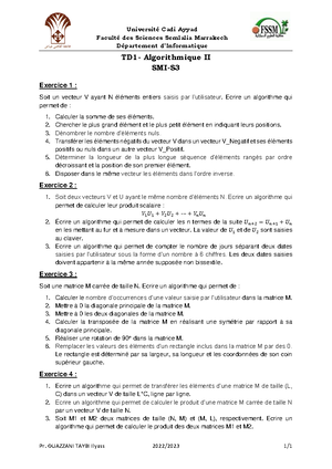 Ex Algorithme (Programmation) - PARTIE 1 Exercice 1. Quelles seront les ...