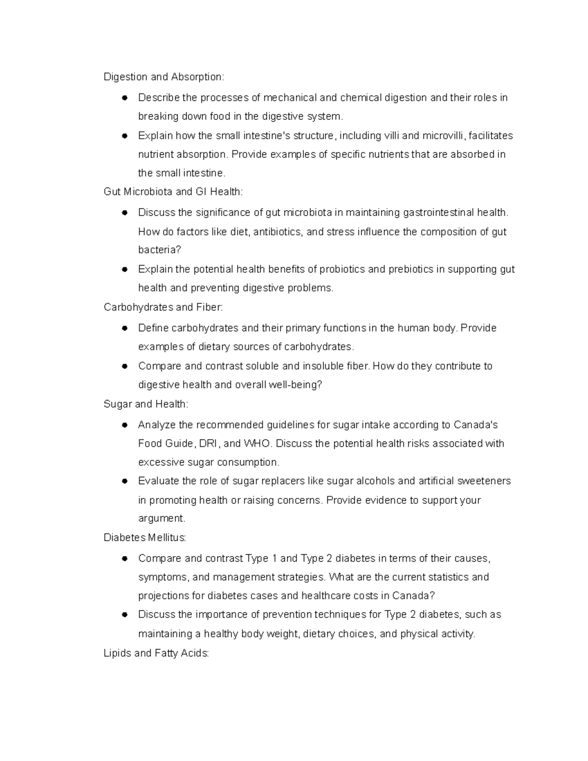 Food and Nutrition essay questions practice - Digestion and Absorption ...