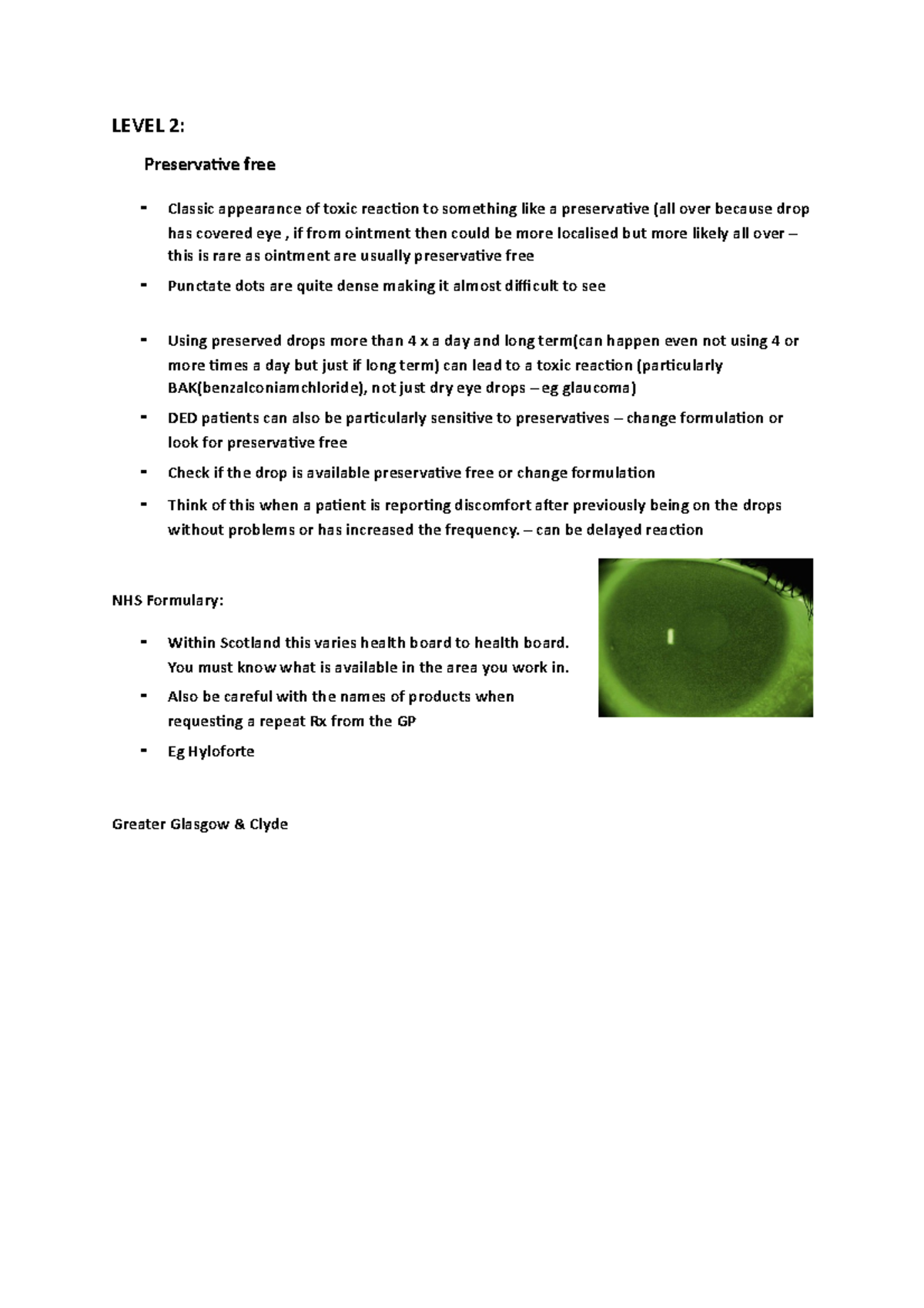 Level 2 - n/a - LEVEL 2: Preservative free - Classic appearance of toxic reaction to something ...