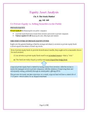 Equity Asset Analysis Ch. 13 Note - Equity Asset Analysis Ch. 13 ...