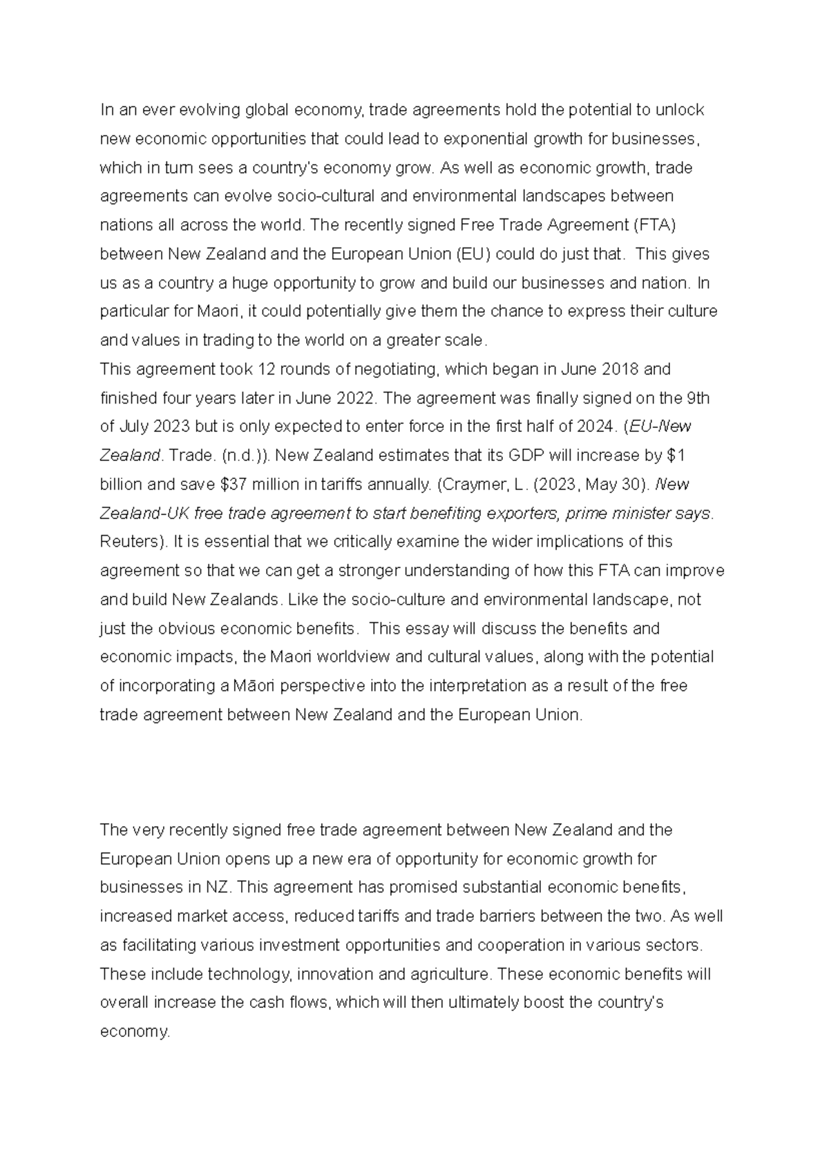 BSNS 111 - Assignment 1 essay - In an ever evolving global economy ...