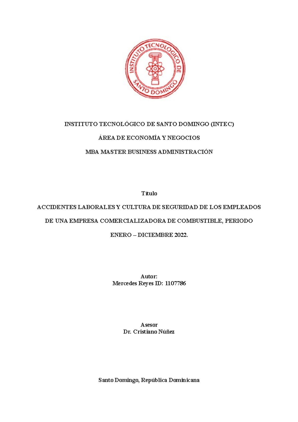 Tesis - Mercedes Reyes 9-07-23 - INSTITUTO TECNOLÓGICO DE SANTO DOMINGO ...
