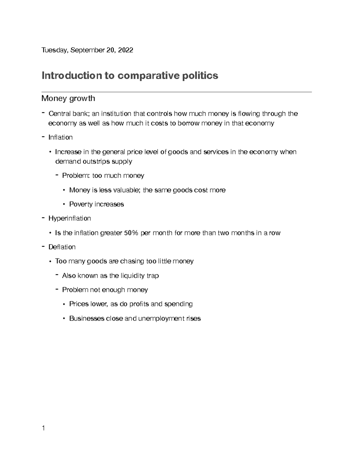 Comparative politics notes sep 20,2022 - Tuesday, September 20, 2022 ...