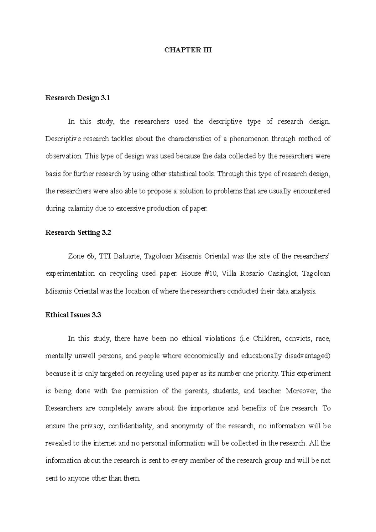 Chapter 3 - asfagasd eewarfsaf - CHAPTER III Research Design 3. In this ...