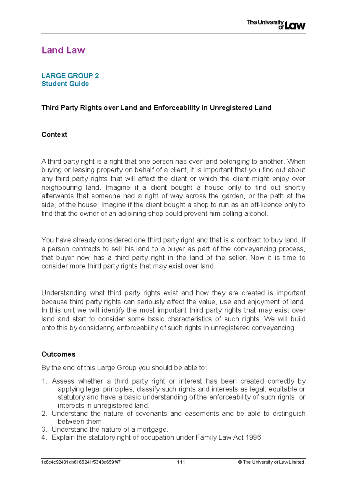 Understanding Third Party Rights in Land Law - Large Group 2 - Land Law ...