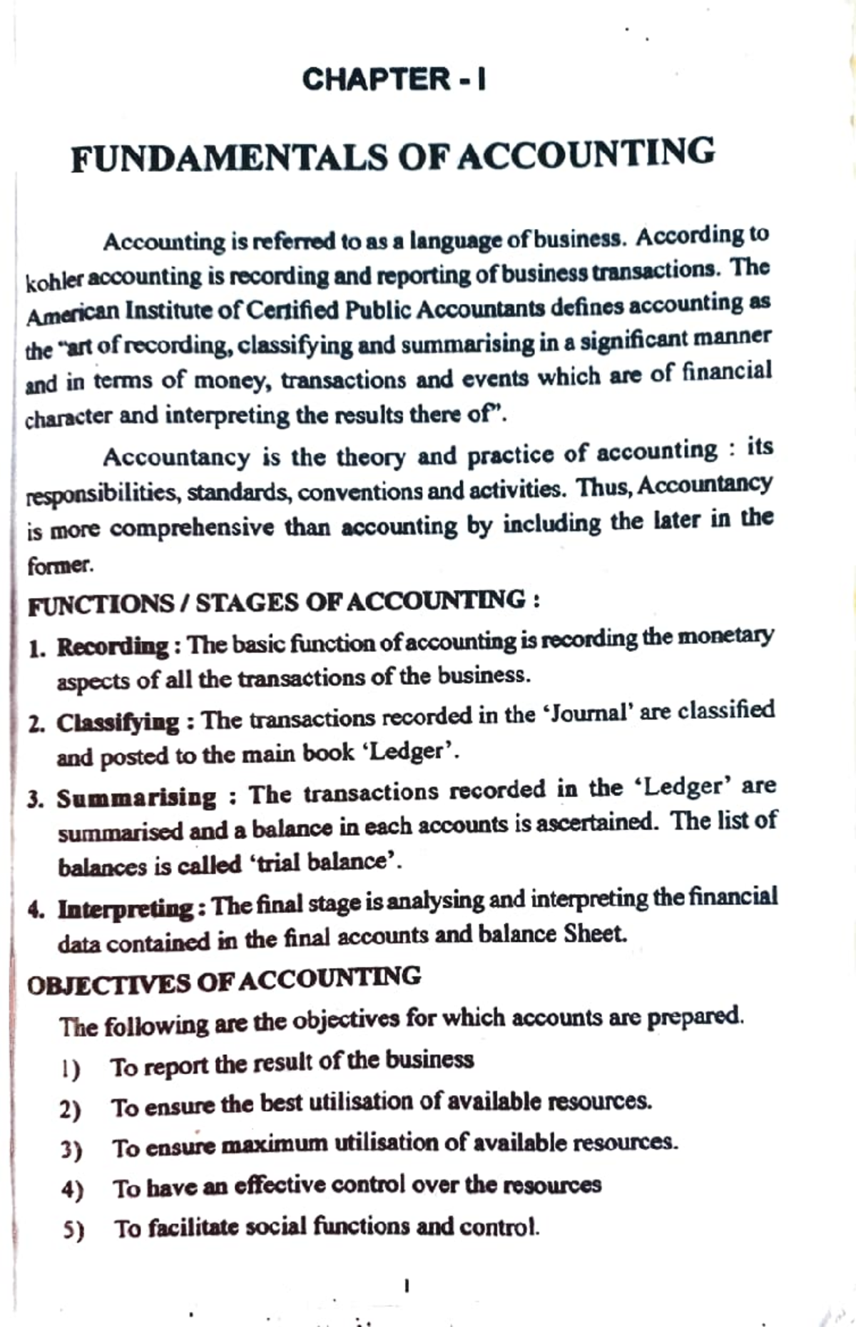 The Fundamental Of Accounting Patterns and Examples. - CHAPTER-I ...