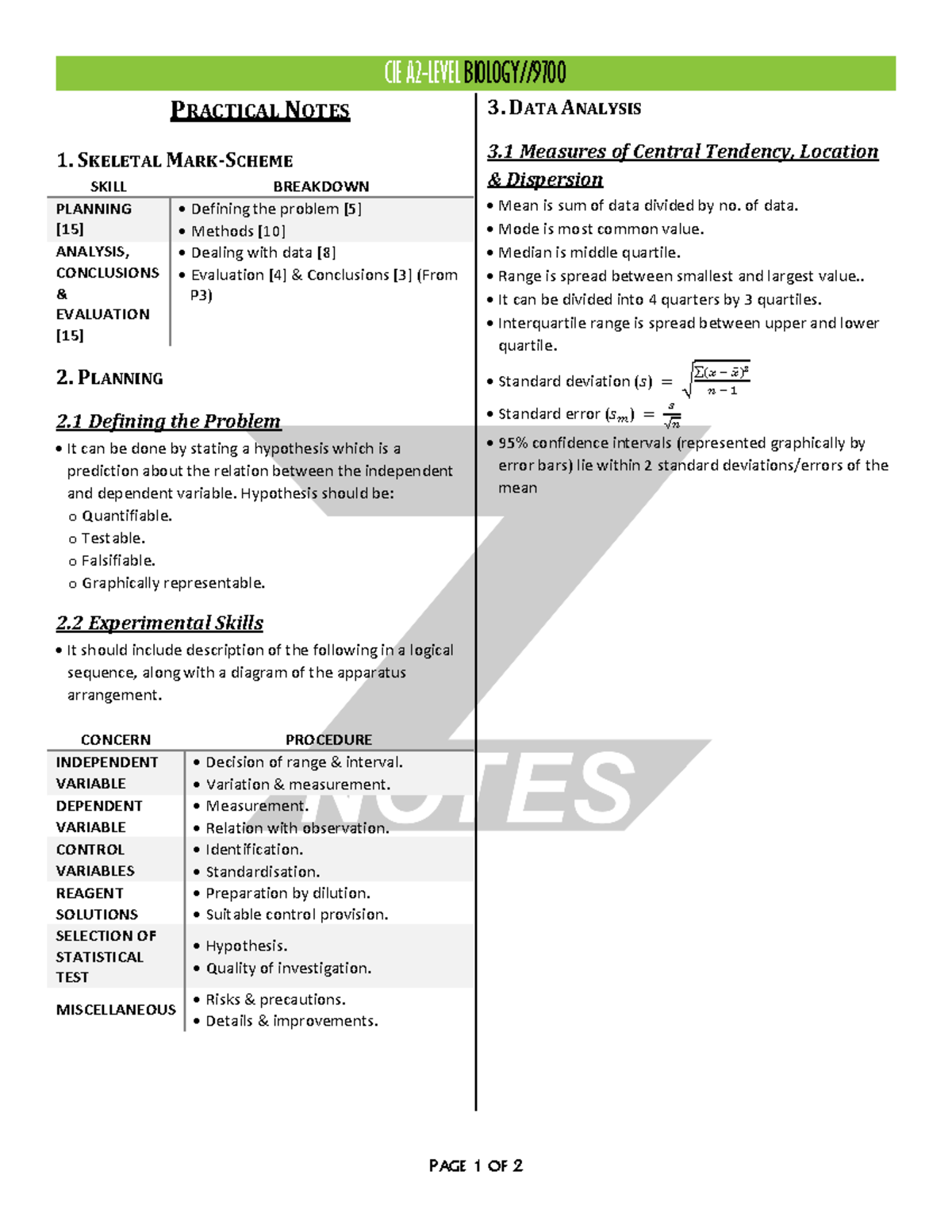 Cie-a2-biology-9700-practical-v1-znotes - CIE A 2 - LEVEL BIOLOGY ...