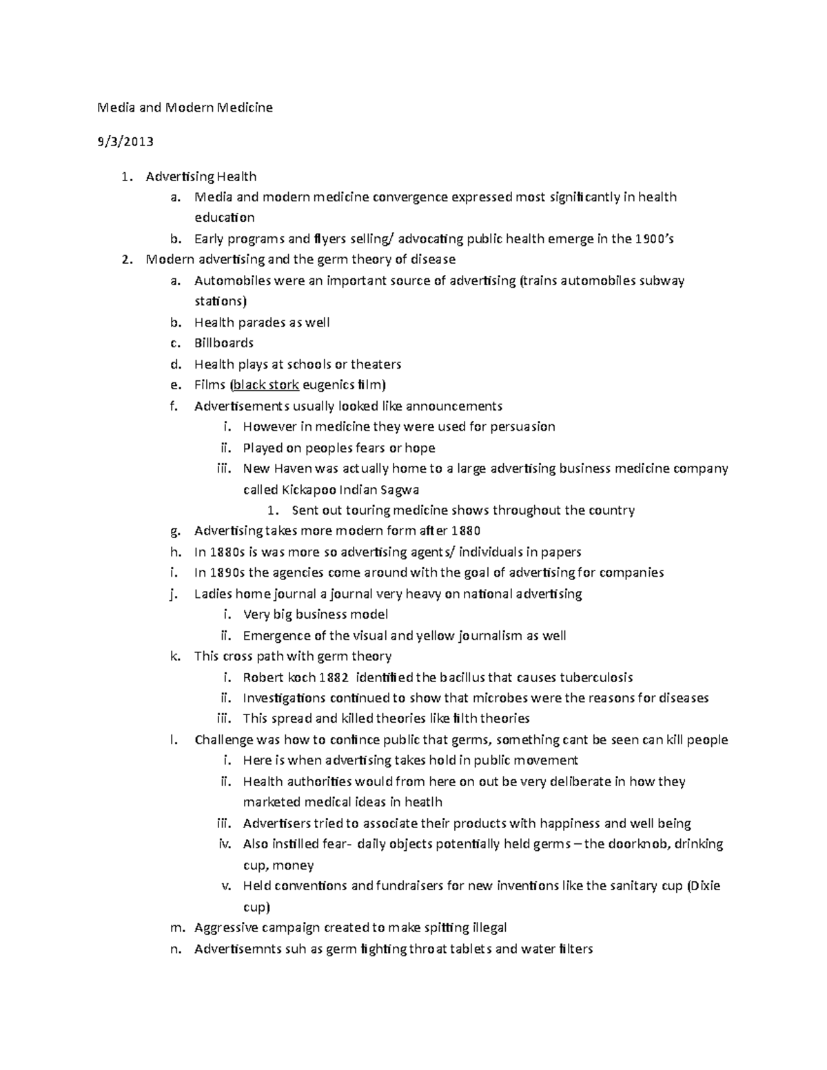 Lecture notes, lectures 1-20 - Media and modern medicine - Media and ...