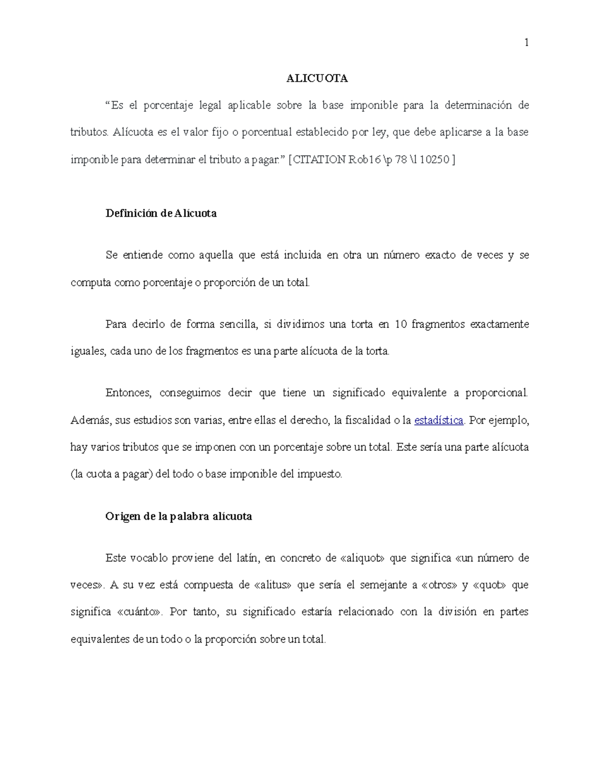 Alicuota - derecho tributario - ALICUOTA “Es el porcentaje legal ...