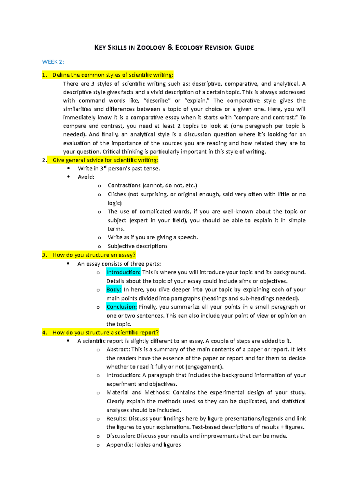 Key Skills in Zoology Revision Guide - KEY SKILLS IN ZOOLOGY & ECOLOGY ...