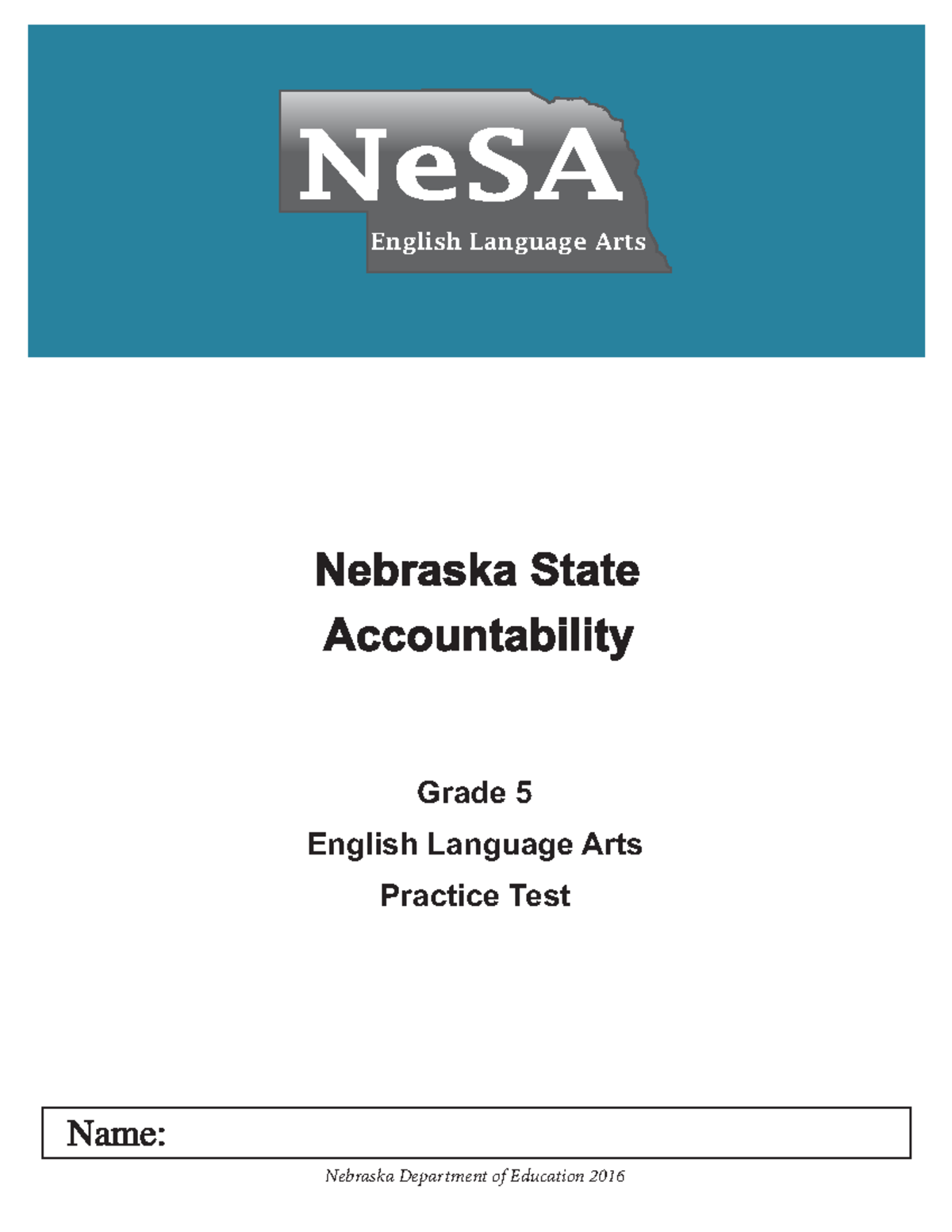ELA Grade 5 Practice Test English Language Arts Grade 5 English