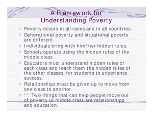 A Framework for Understanding Poverty Ruby K. Payne - StuDocu