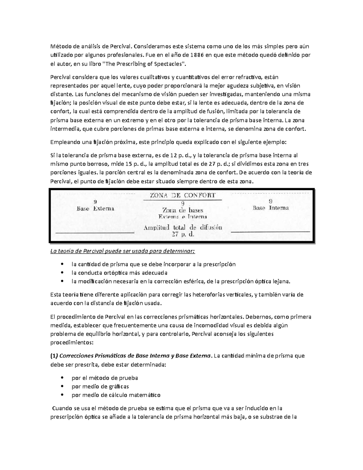 Criterio de percival - Nota: B - Método de análisis de Percival ...