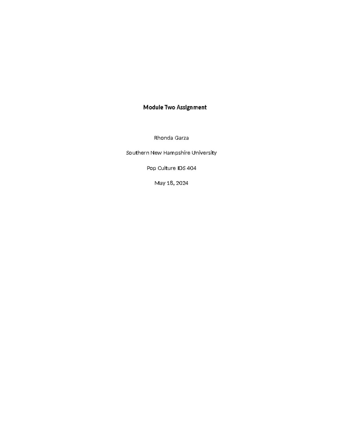Module Two Assignment Social Media - Module Two Assignment Rhonda Garza ...