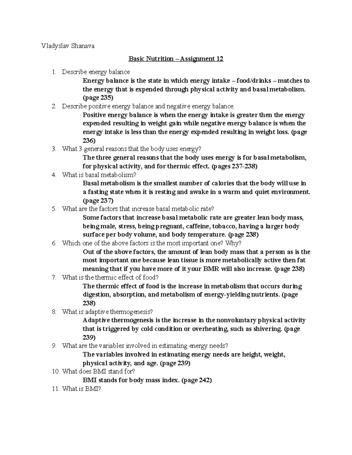 Basic Nutrition - Assignment 12 - Vladyslav Shanava - Vladyslav Shanava ...