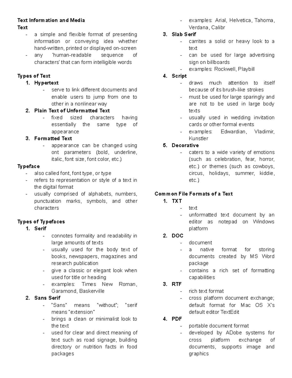 MIL EXAM Reviewer - Text Information and Media Text - a simple and ...
