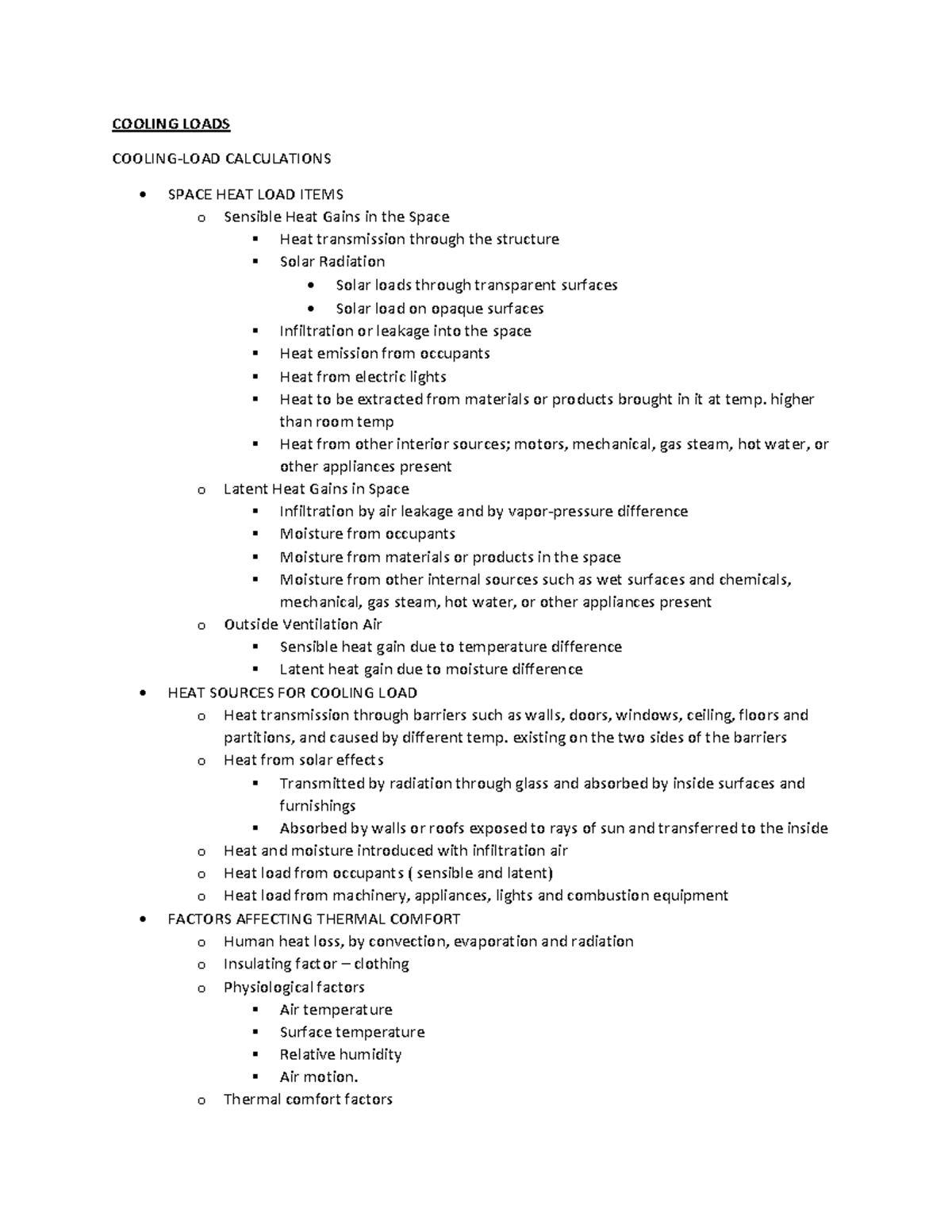 8. Cooling Loads - COOLING LOADS COOLING-LOAD CALCULATIONS • SPACE HEAT ...