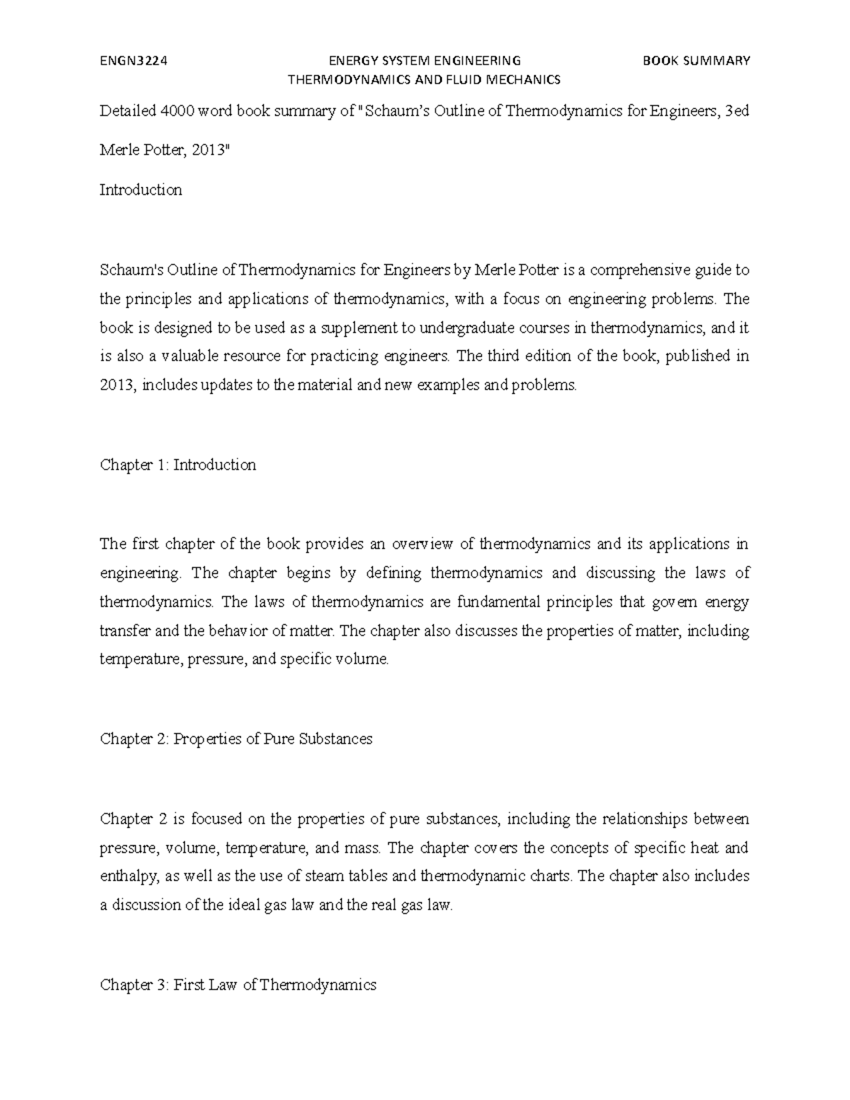 Detailed 4000 word book summary of Schaum’s Outline of Thermodynamics ...