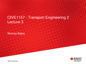 Transport Engineering 2-Lecture Notes-2022 - RMIT University Civil and ...