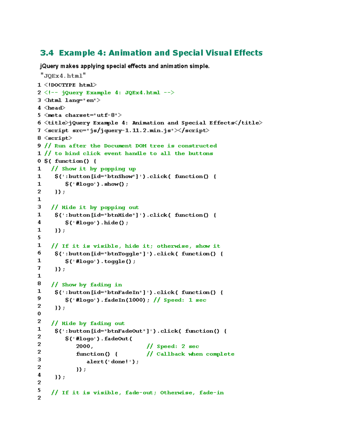 JAVA Basics 20 - 3 Example 4: Animation and Special Visual Effects ...